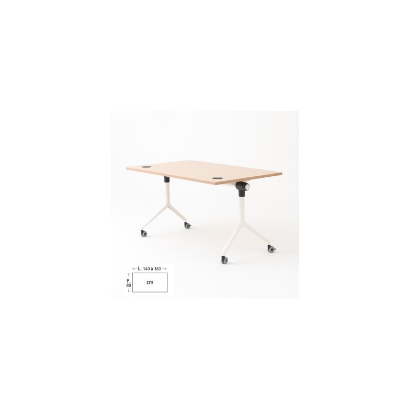Table de réunion à roulettes rabattable VISTA | BD Mobilier